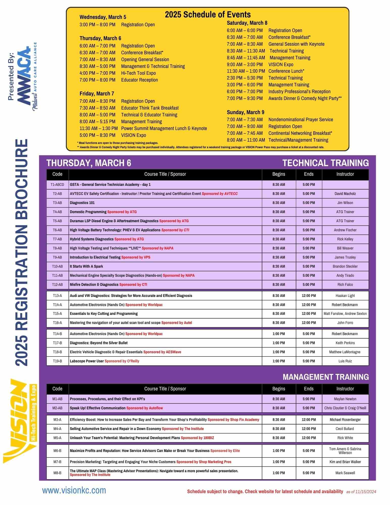 Courses | VISION Hi-Tech Automotive Training & Expo