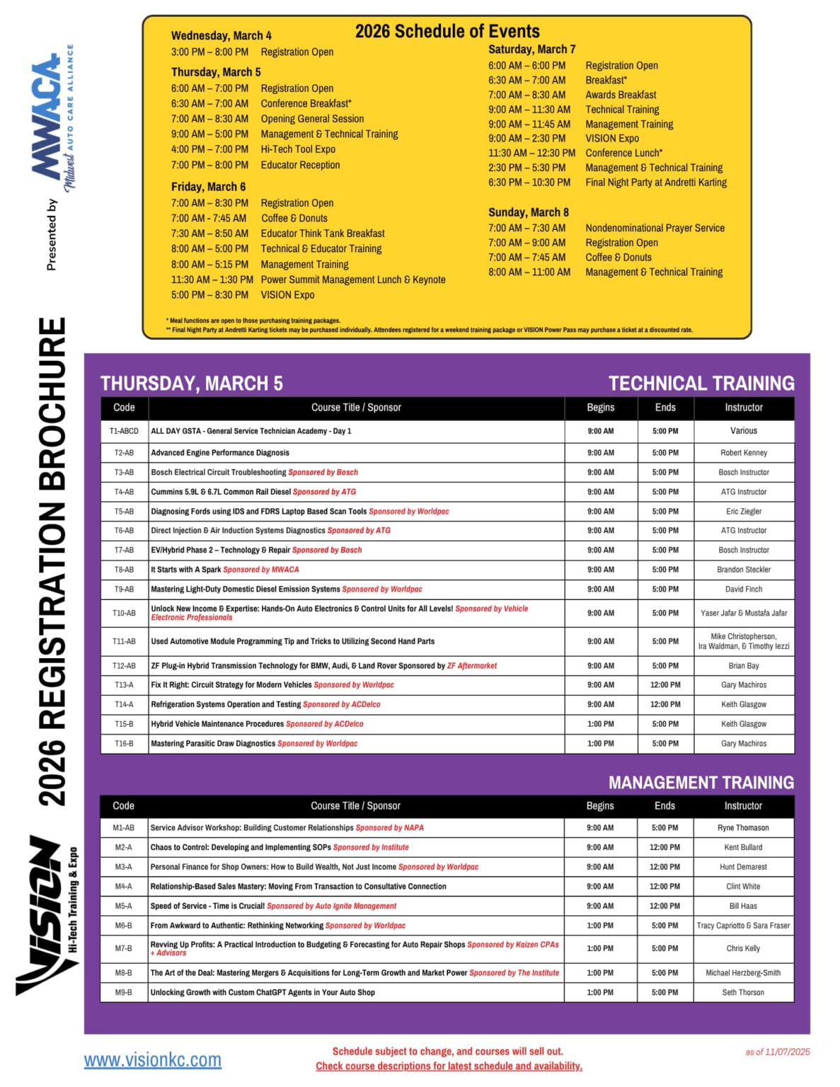 Courses | VISION Hi-Tech Automotive Training & Expo